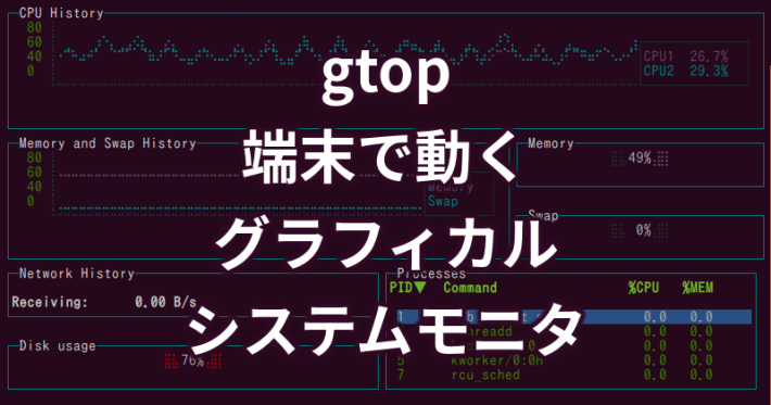 gtop – 端末で使えるグラフィカルなシステムモニタ | LFI